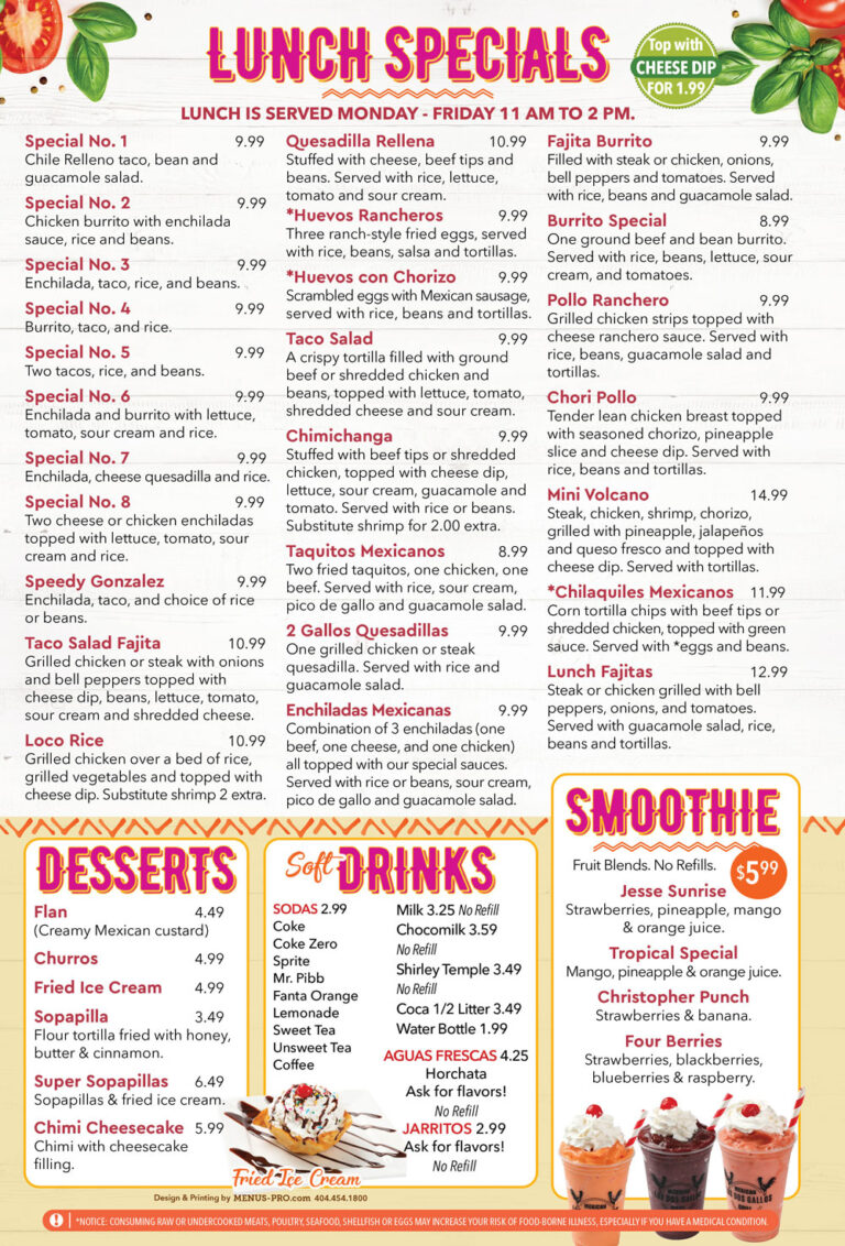 Menu – Los Dos Gallos