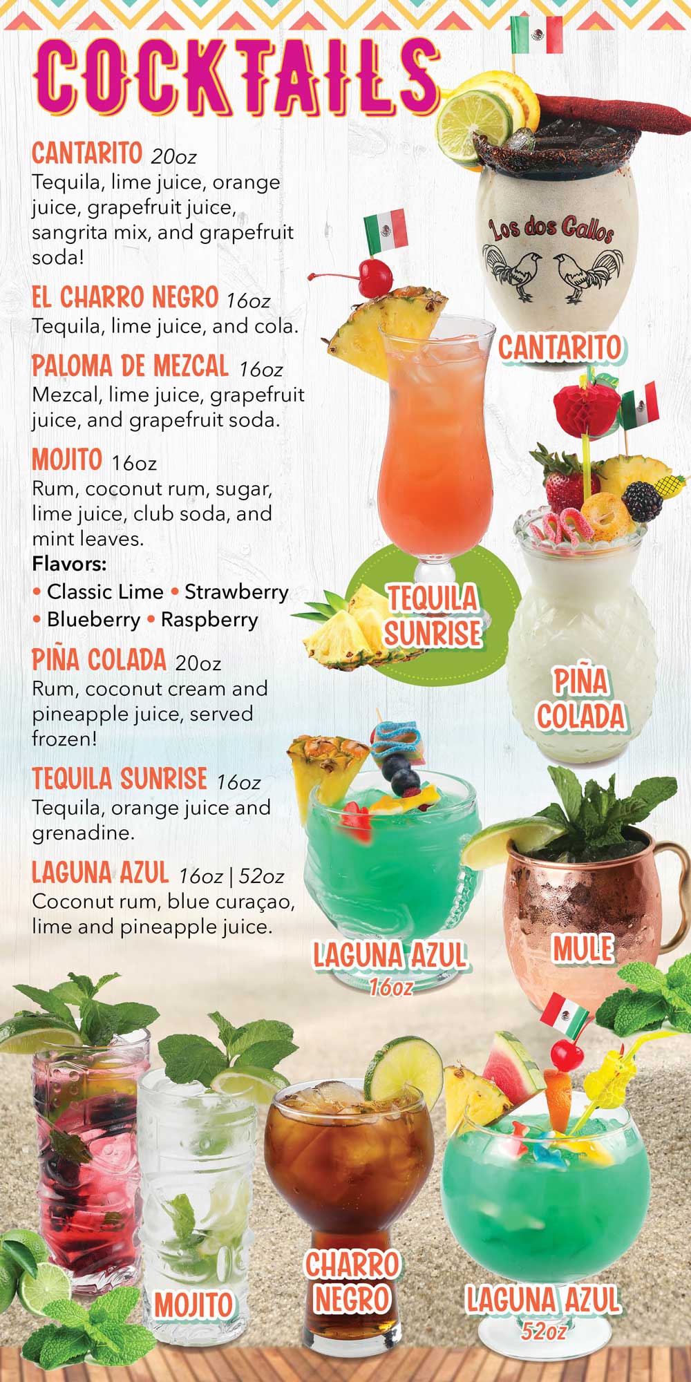 Drink Menu – Los Dos Gallos